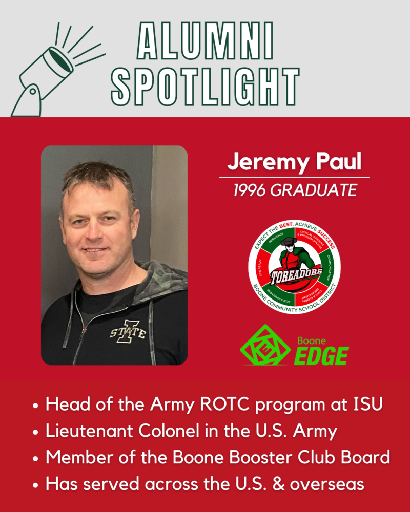 Alumni Spotlight: Jeremy Paul | Boone Community School District