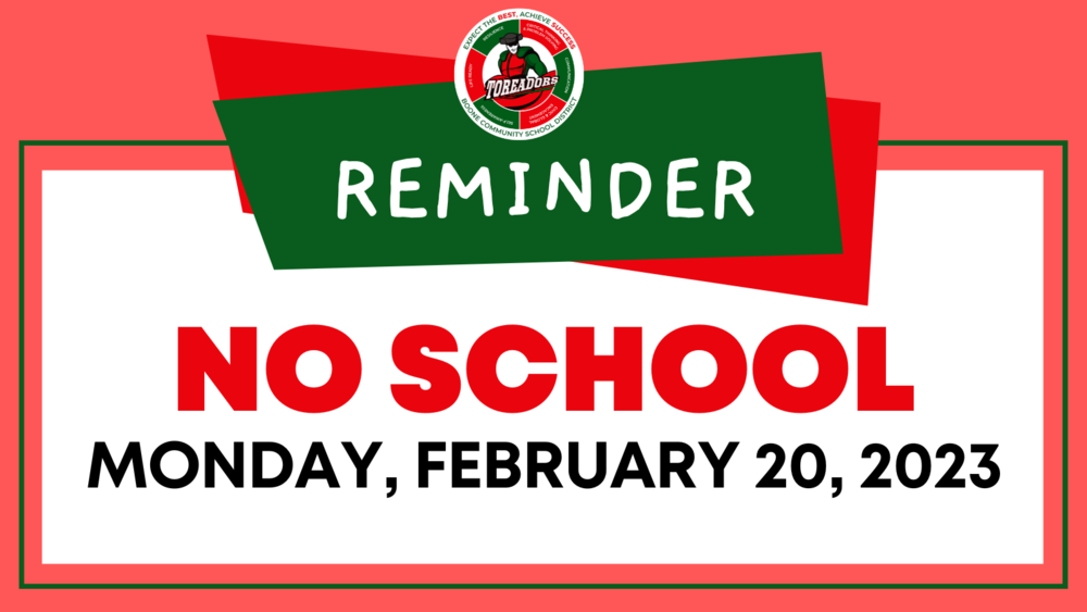 No School on 2-20-2023 | Boone Community School District